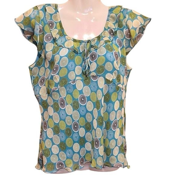 Sigrid Olsen | Tops | Sigrid Olsen Top Sz Romantic Abstract Lined Retro ...